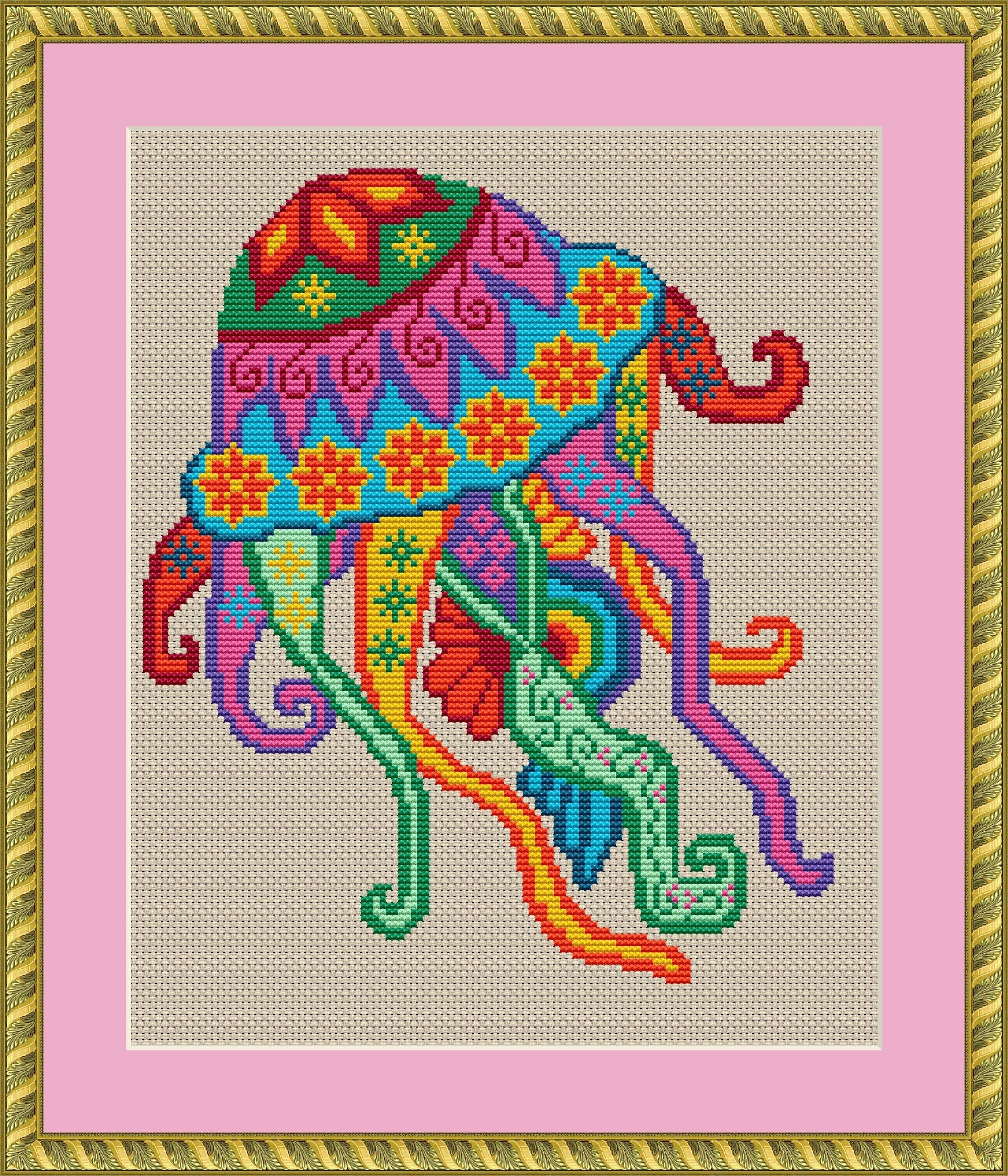 Cross Stitch Pattern Jellyfish Pdf Instant Download Simple - Etsy