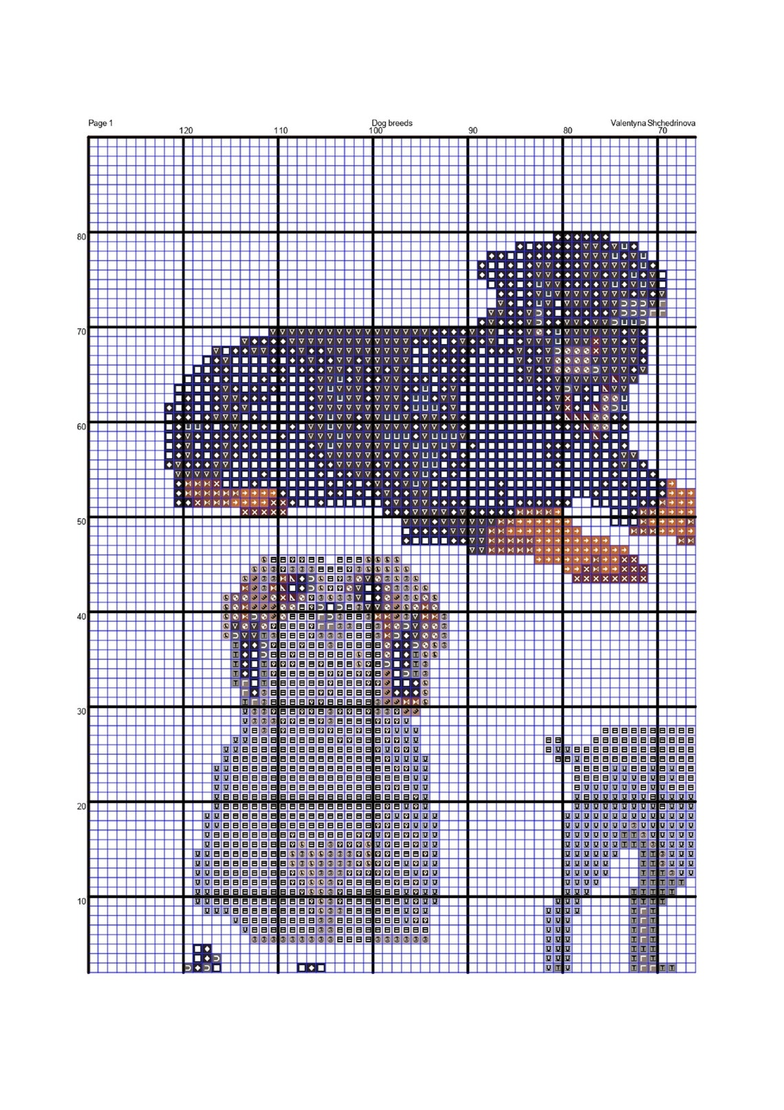 Cross Stitch Pattern Dog Breeds Instant Download Wall Decor Step by ...