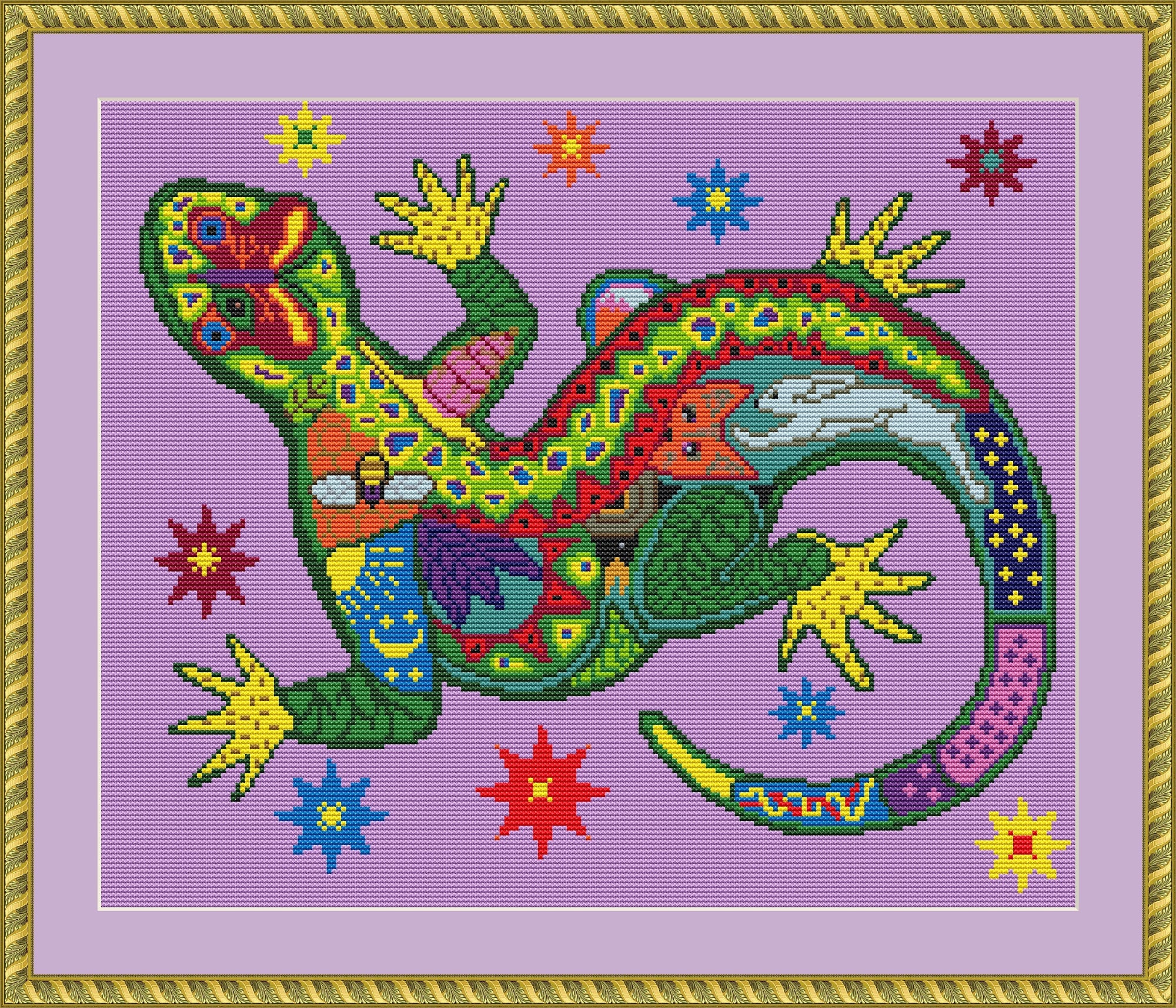 Cross Stitch Pattern Lizard PDF, Instant Download. Anti-stress ...