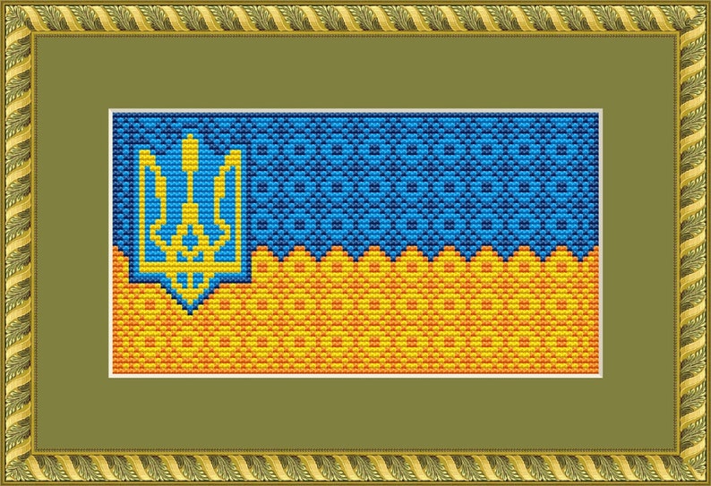 Cross Stitch Pattern Ukrainian Flag. Pray for Ukraine. No War in ...