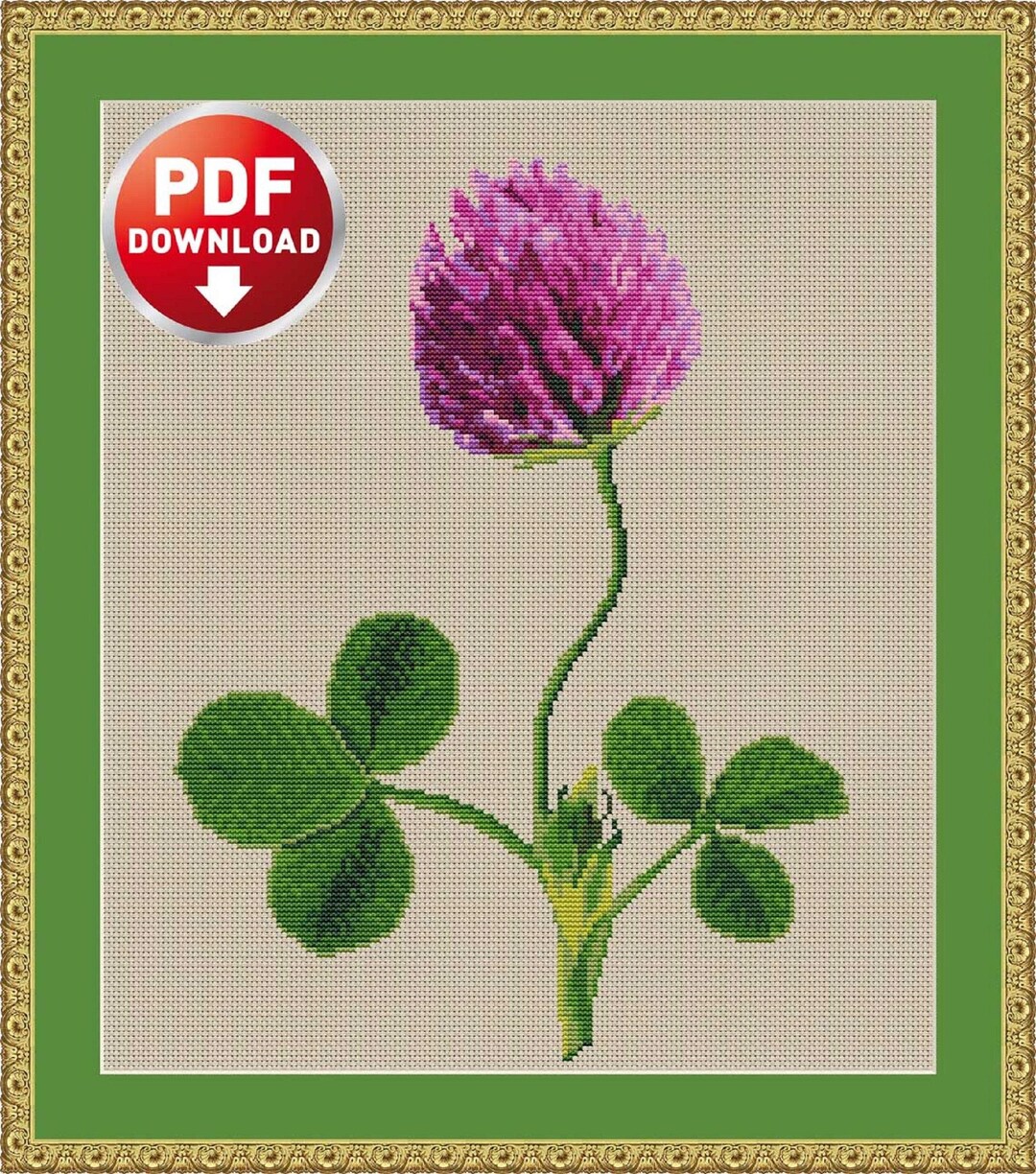 Lucky Clover Cross Stitch Pattern PDF | Instant Download | Beginner ...