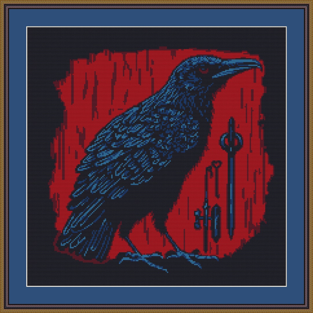Mystical Raven Cross Stitch Pattern: Gothic Crow Chart (PDF Download ...