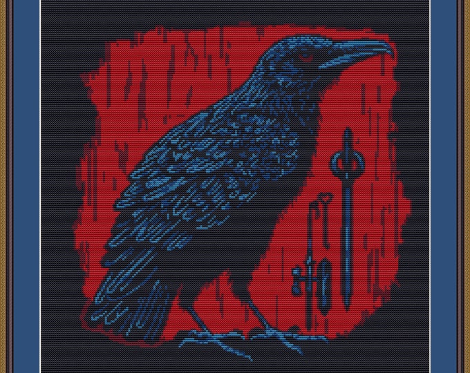Crow Cross Stitch Pattern Raven Birds Wild Animal Forest Chart ...