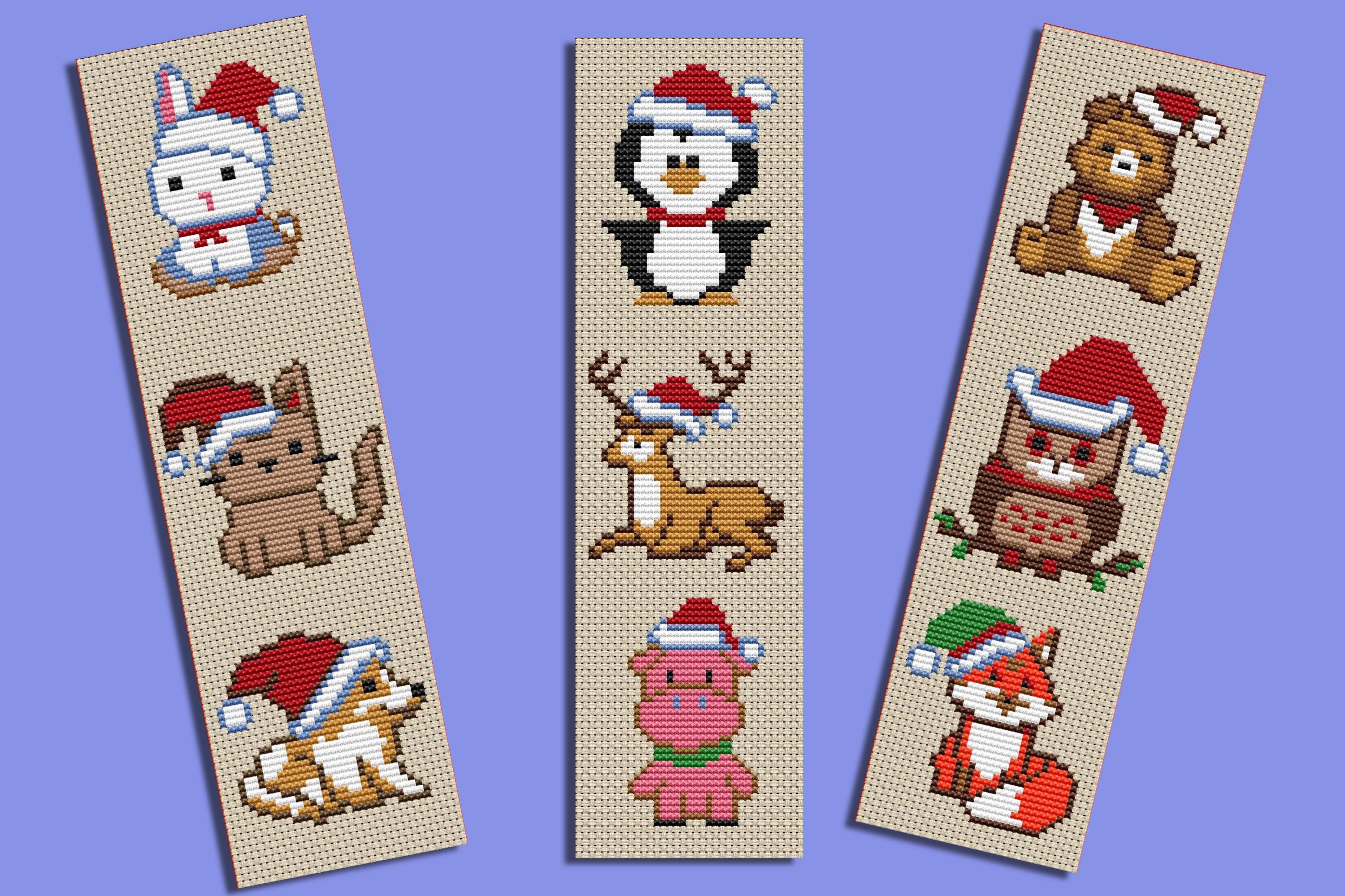 Christmas Bookmark Set Cross Stitch Pattern Download PDF Holiday ...