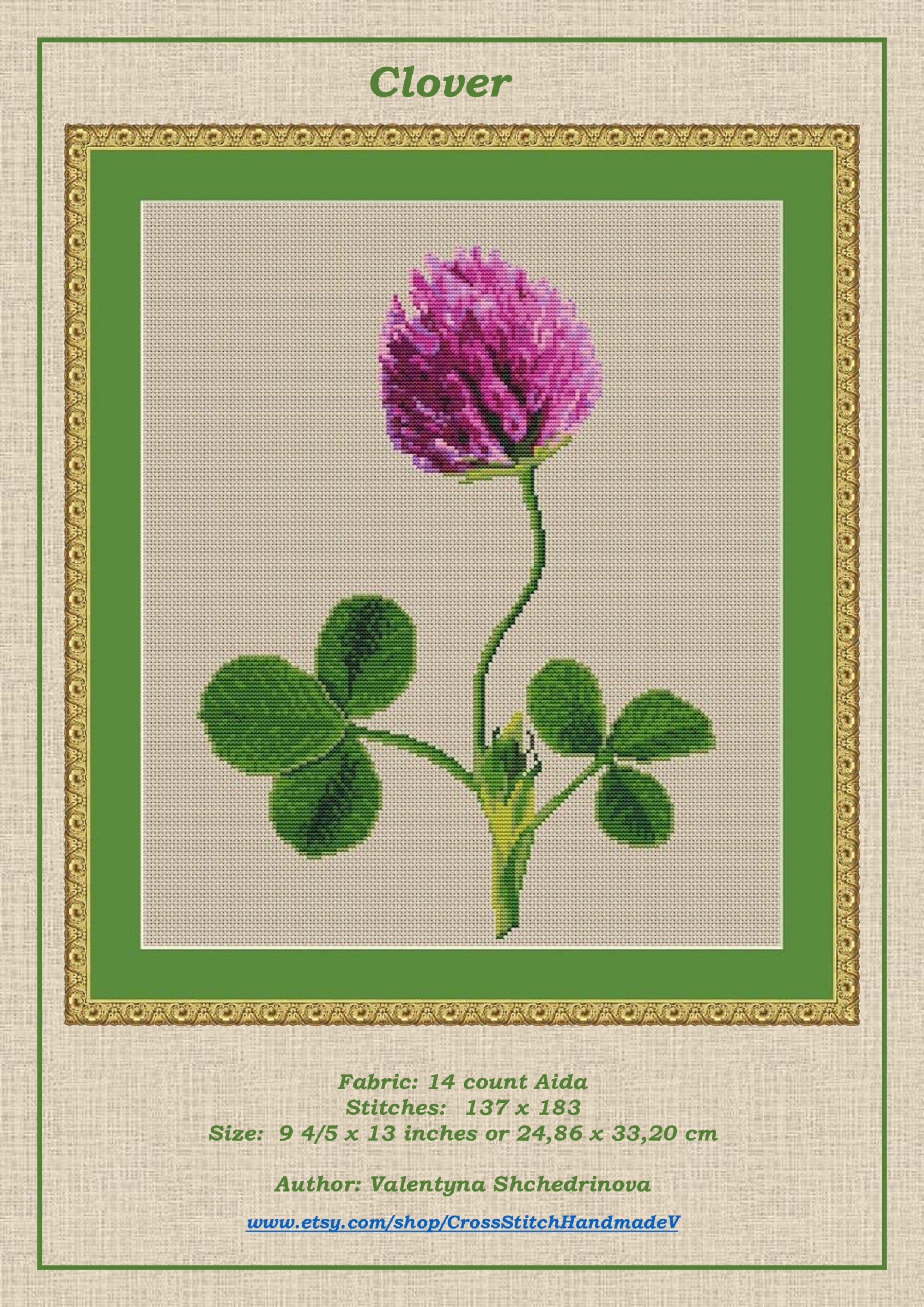 Clover Cross Stitch Pattern PDF, Instant Download. Luck Cross-stitch - Etsy