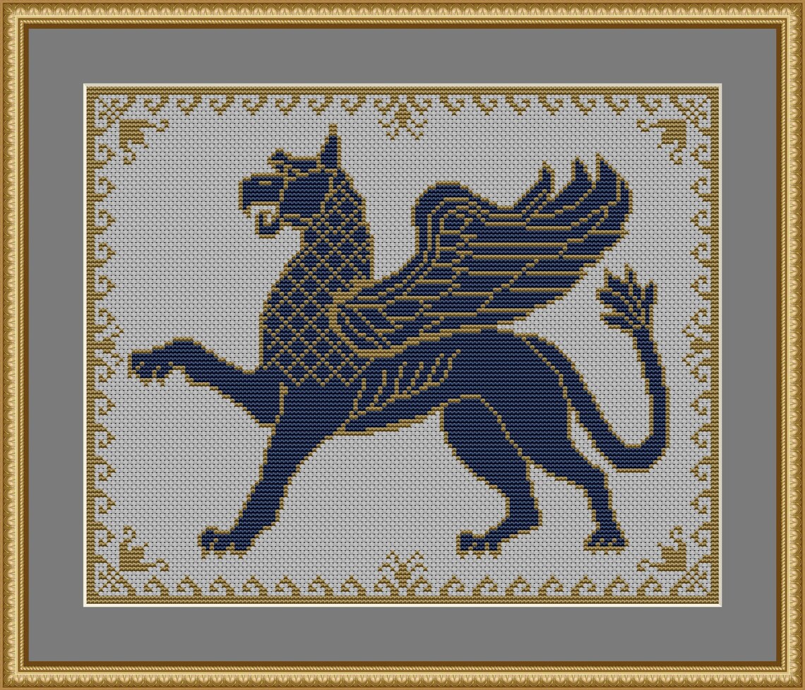 Cross Stitch Pattern Mythological Animal Griffin Antique Patterns Pdf ...