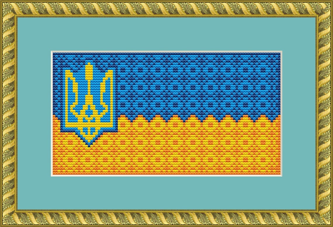 Cross Stitch Pattern Ukrainian Flag. Pray for Ukraine. No War in ...