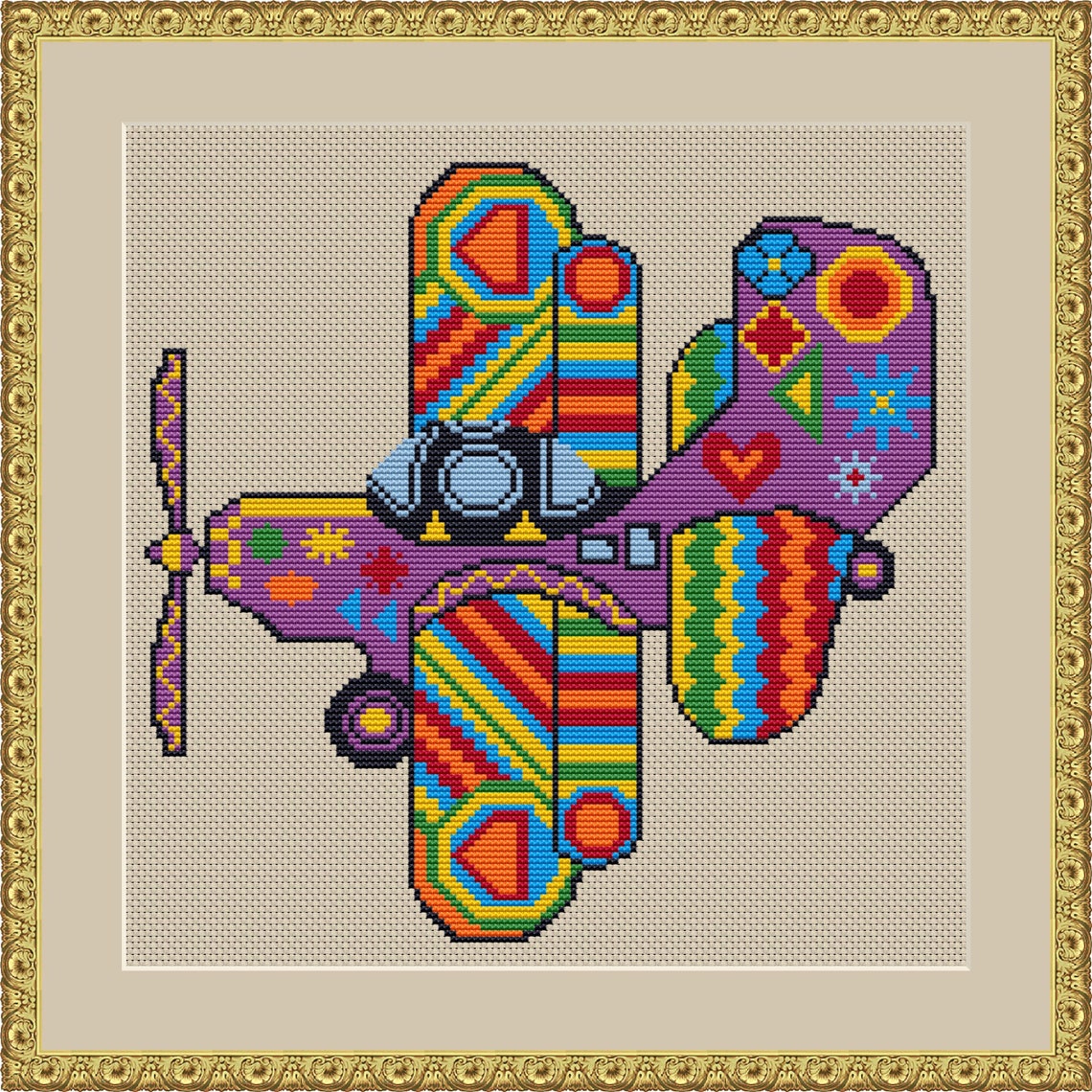 Cross Stitch Pattern Airplane PDF Instant Download. | Etsy