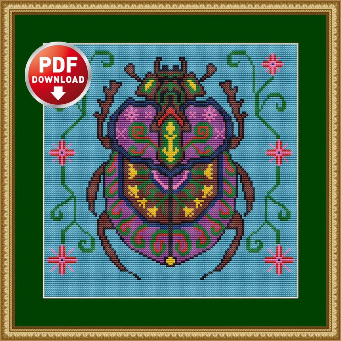 Cross Stitch Pattern Bug PDF Instant Download. Anti-stress - Etsy UK