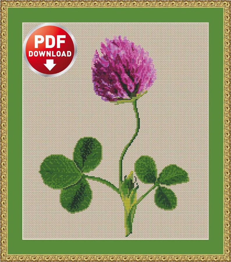 Clover Cross Stitch Pattern PDF, Instant Download. Luck Cross-stitch - Etsy