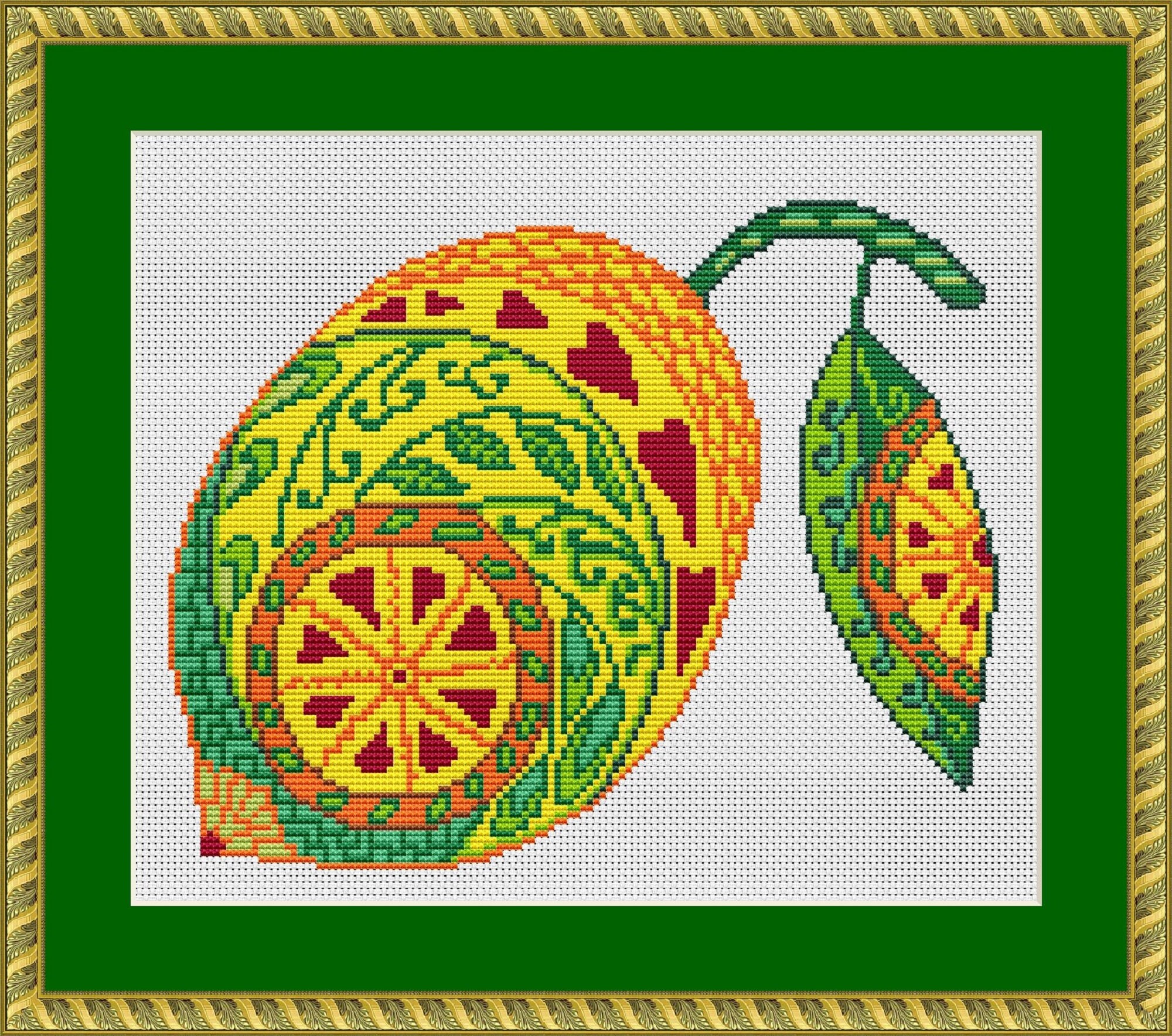 Cross Stitch Pattern Mandala Lemon Instant Download PDF Modern Digital ...