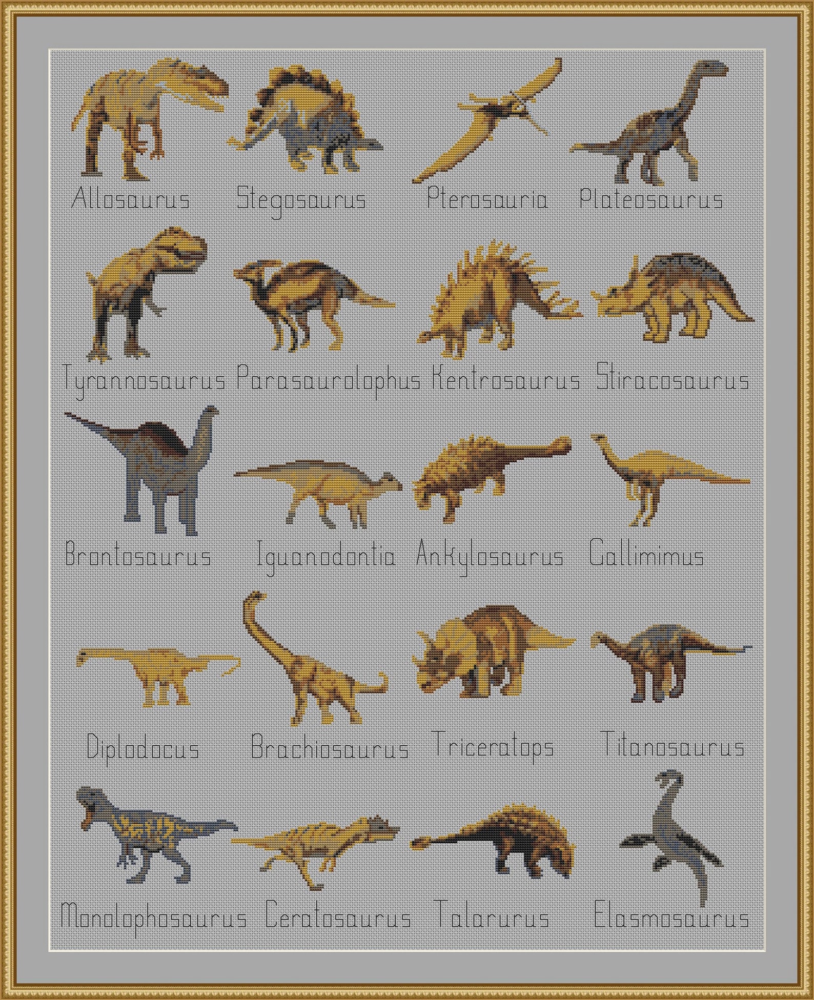 Dino Lovers X Stitch. Set of 20 Dinosaur Cross Stitch Patterns - Etsy