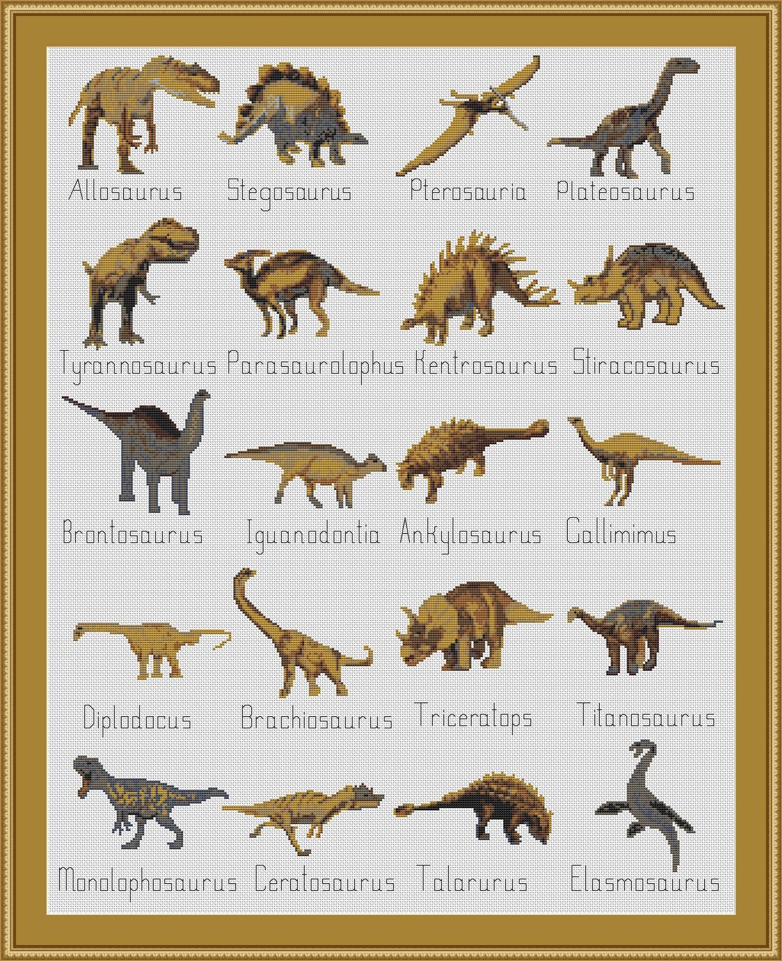 Dino Lovers X Stitch. Set of 20 Dinosaur Cross Stitch Patterns - Etsy