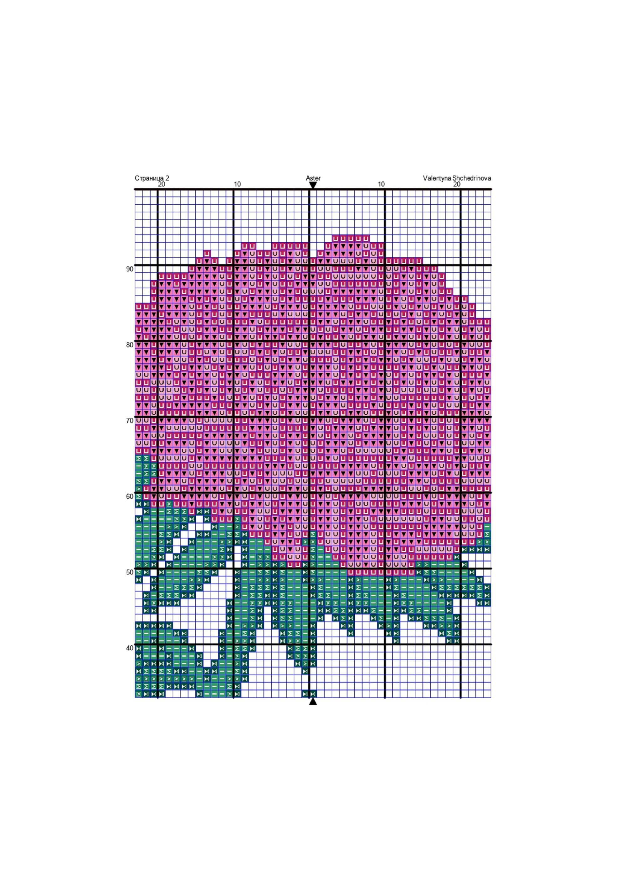 Cross Stitch Pattern Aster Birth Month Flower September- Instant ...