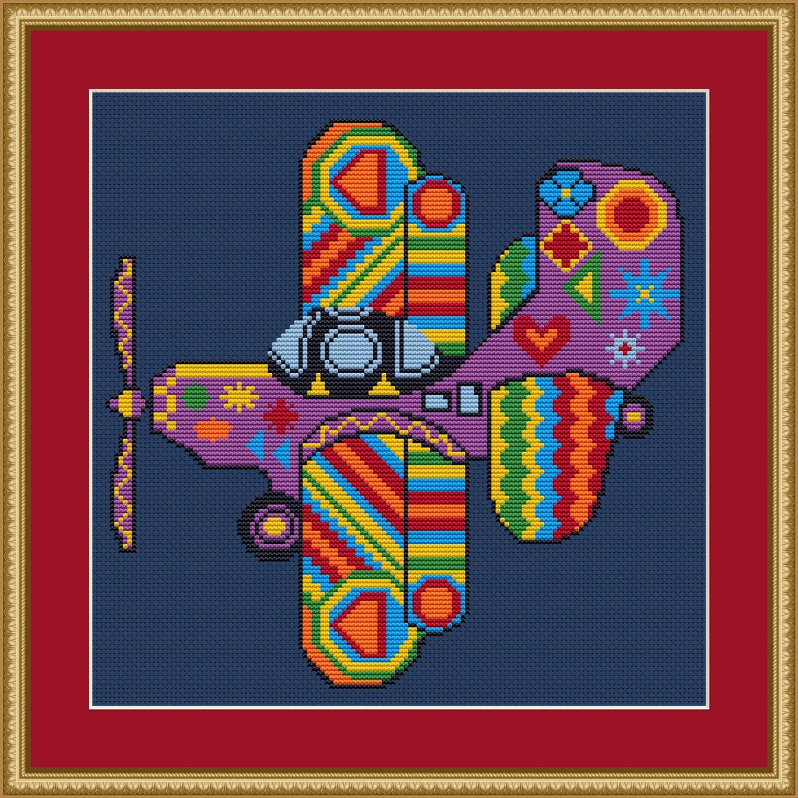 Cross Stitch Pattern Airplane PDF Instant Download. | Etsy
