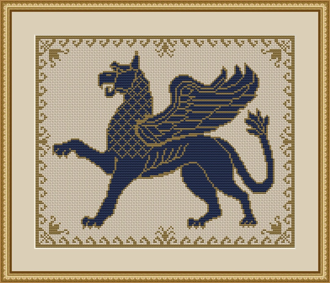 Cross Stitch Pattern Mythological Animal Griffin Antique Patterns Pdf ...