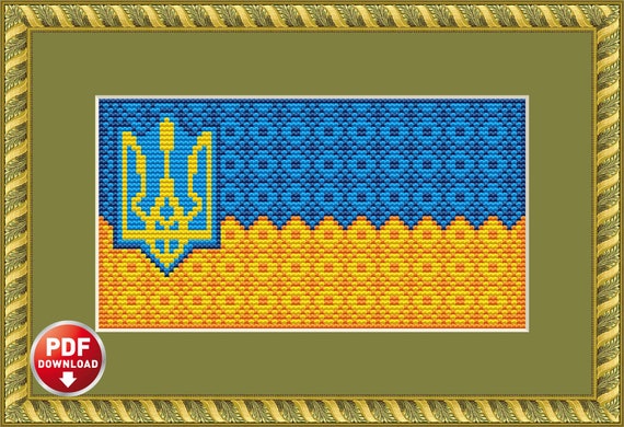 Cross Stitch Pattern Ukrainian Flag. Pray for Ukraine. No War | Etsy