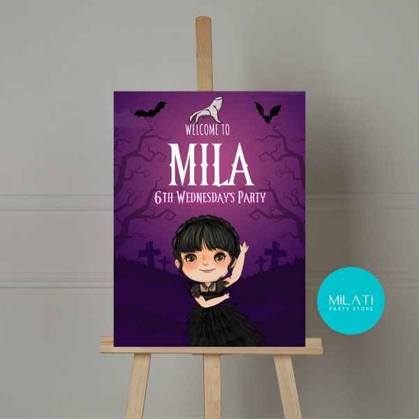 Wednesday Addams Birthday Sign - Etsy