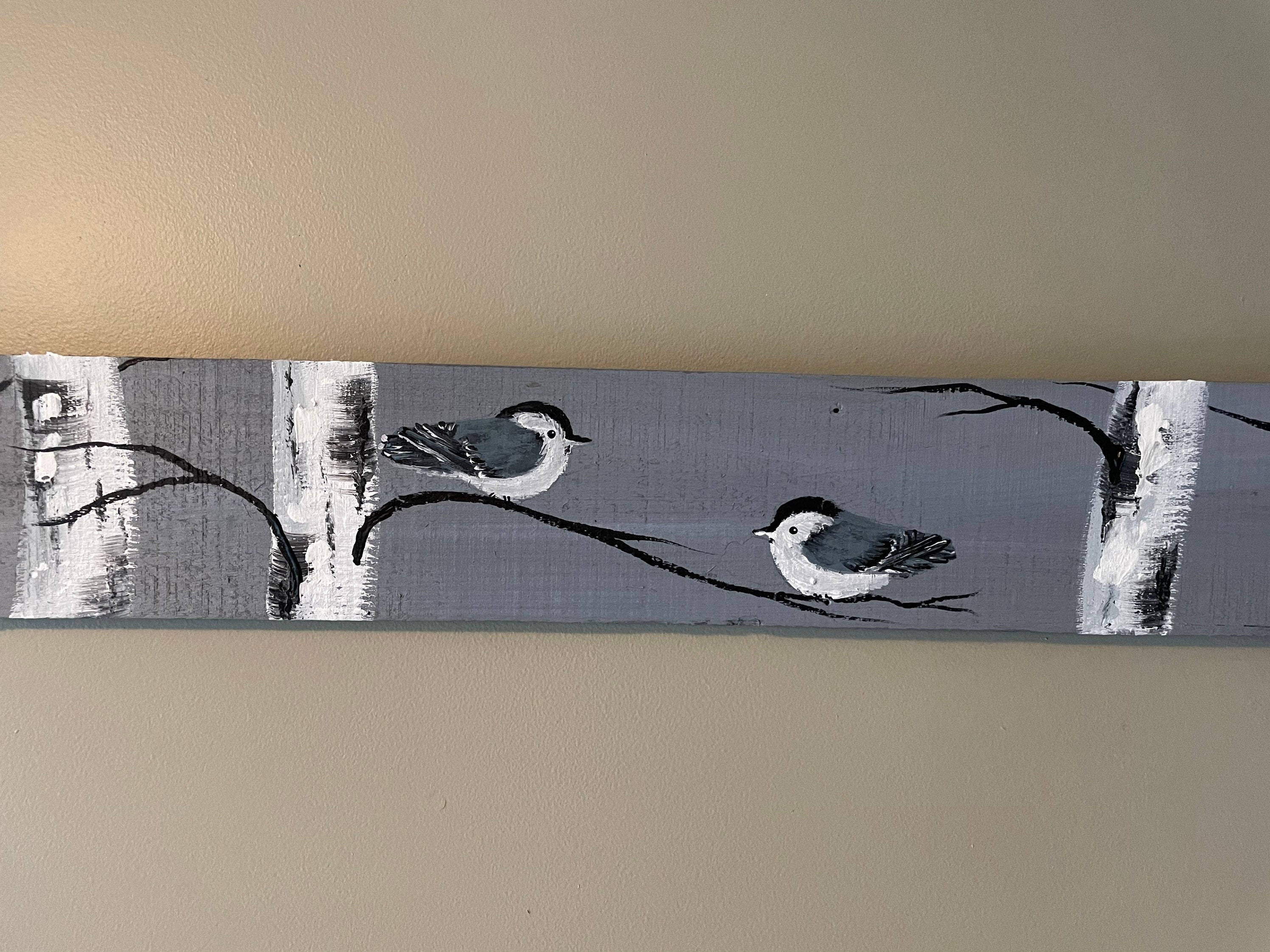 Chickadees on a Birch Branch - Etsy