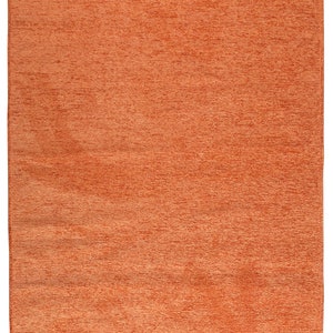 ZANAM Orange Plain Flatweave Rug, Modern Boho & Halloween Home Decor ...