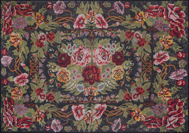 GUL TWINS Floral Rugs Rose Turkish Rug Vintage Looks - Etsy