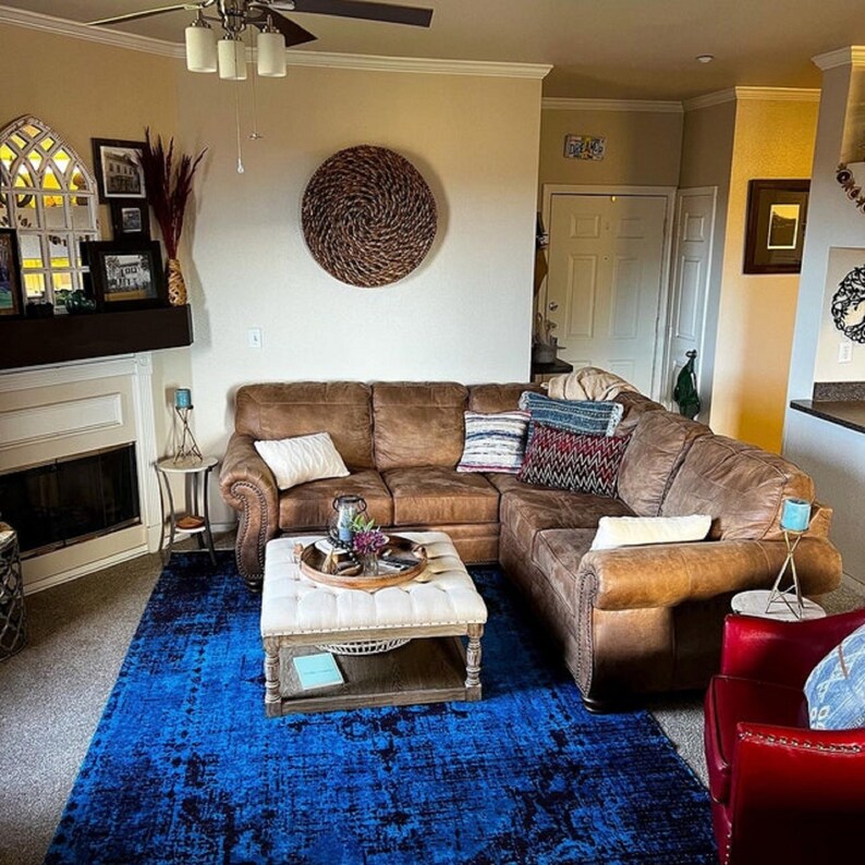 TALVA Persian Rug Pattern Dark Teal Faded Luxurious - Etsy