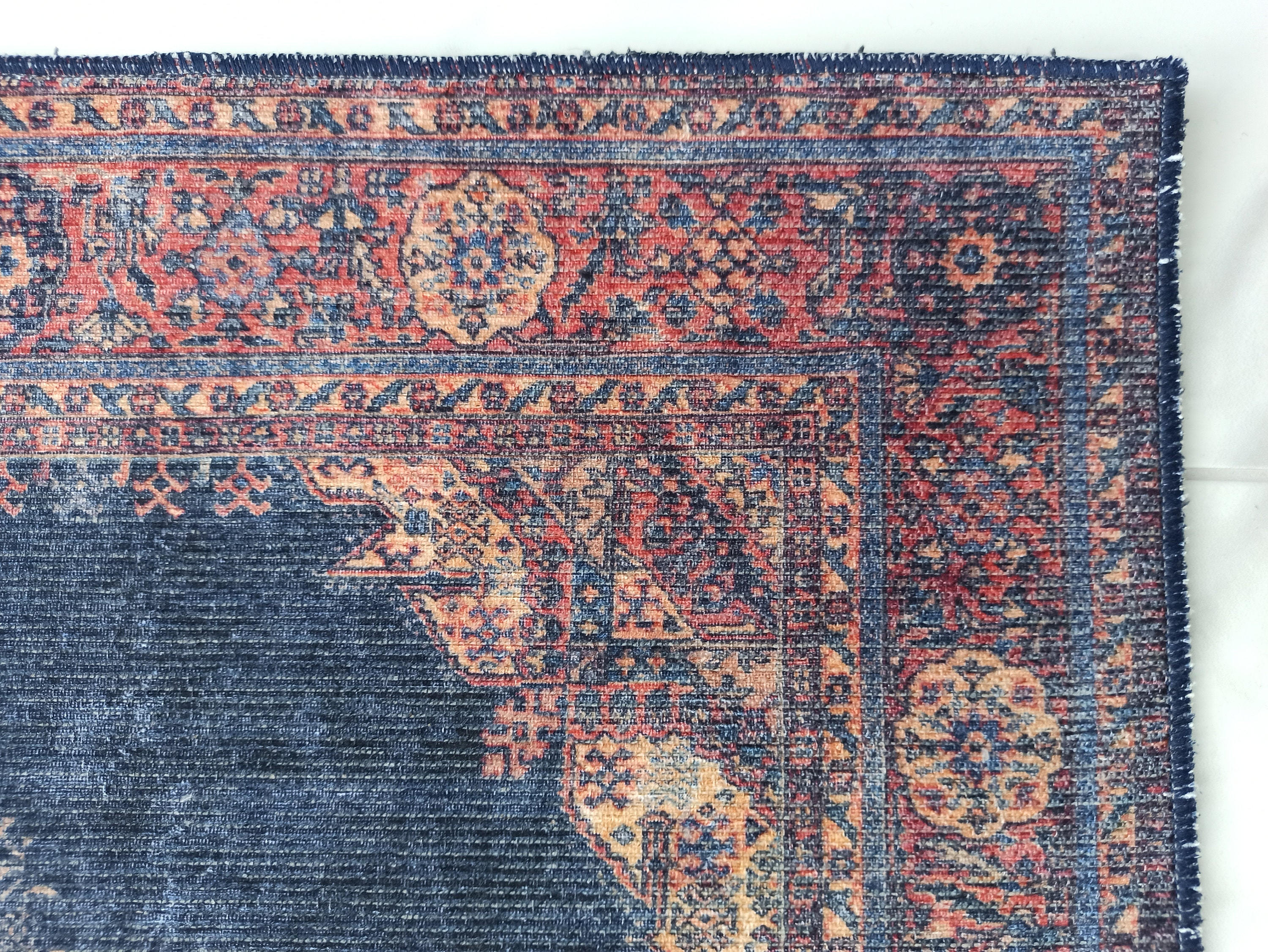 NARGAN Persian Heriz Oriental Rug Navy Blue Antique Vintage - Etsy
