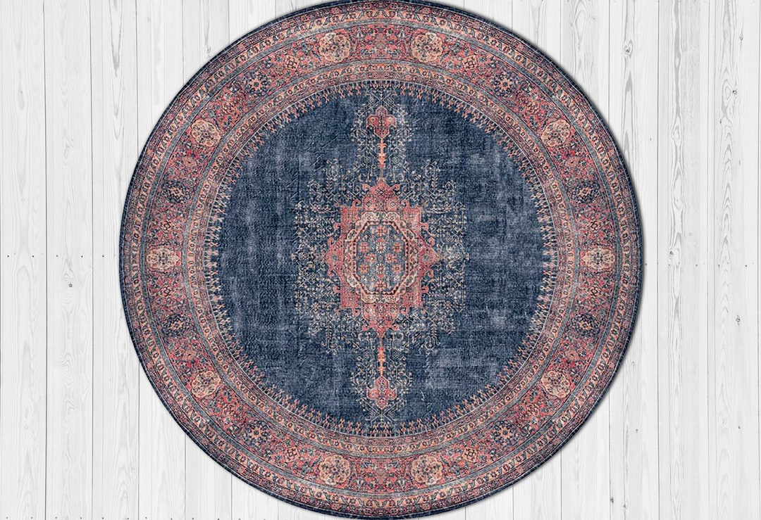 NARGAN Round Area Rug, Persian Pattern Oriental Rug, Antique Looks ...