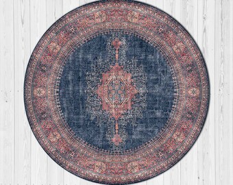Antique Round Rug - Etsy