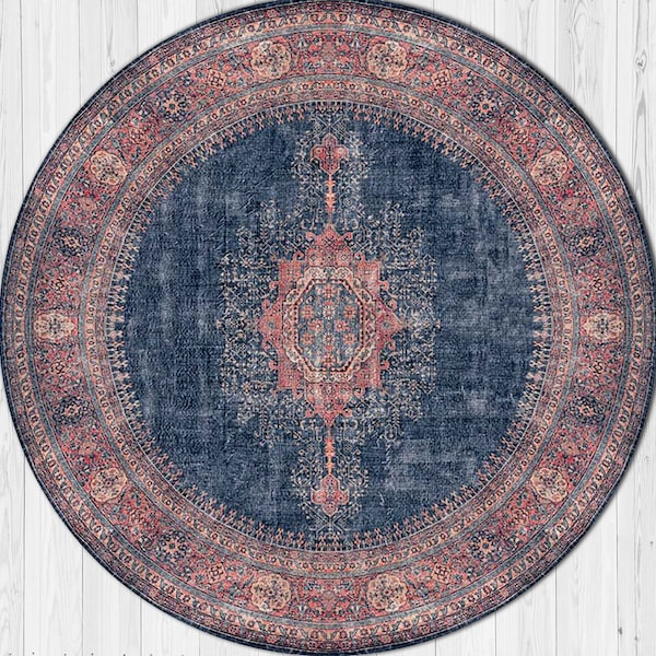 Blue Round Rug - Etsy