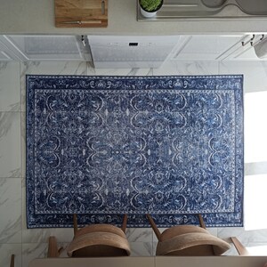 BULUD Vintage Rug Looks Dark Blue, Luxurious, Medieval Tracery, Home ...