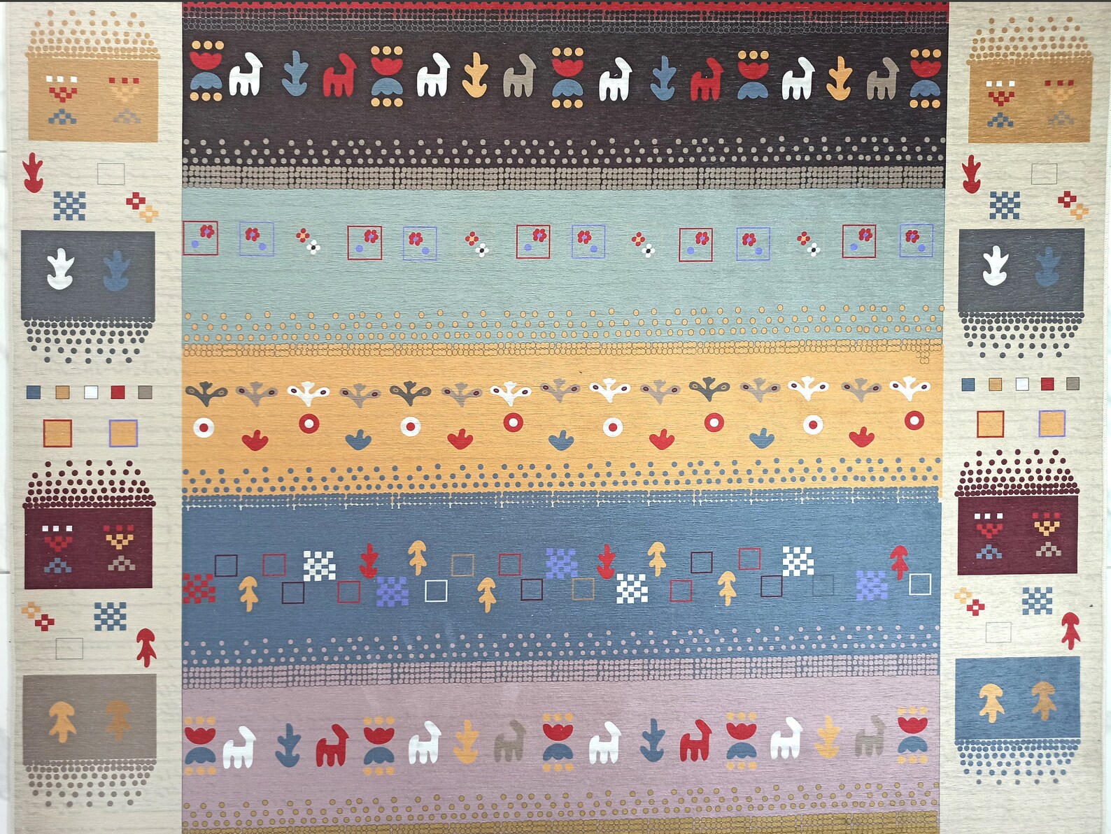 ASUN Kilim Style Colorful Pastel Rug White Ivory Vintage - Etsy