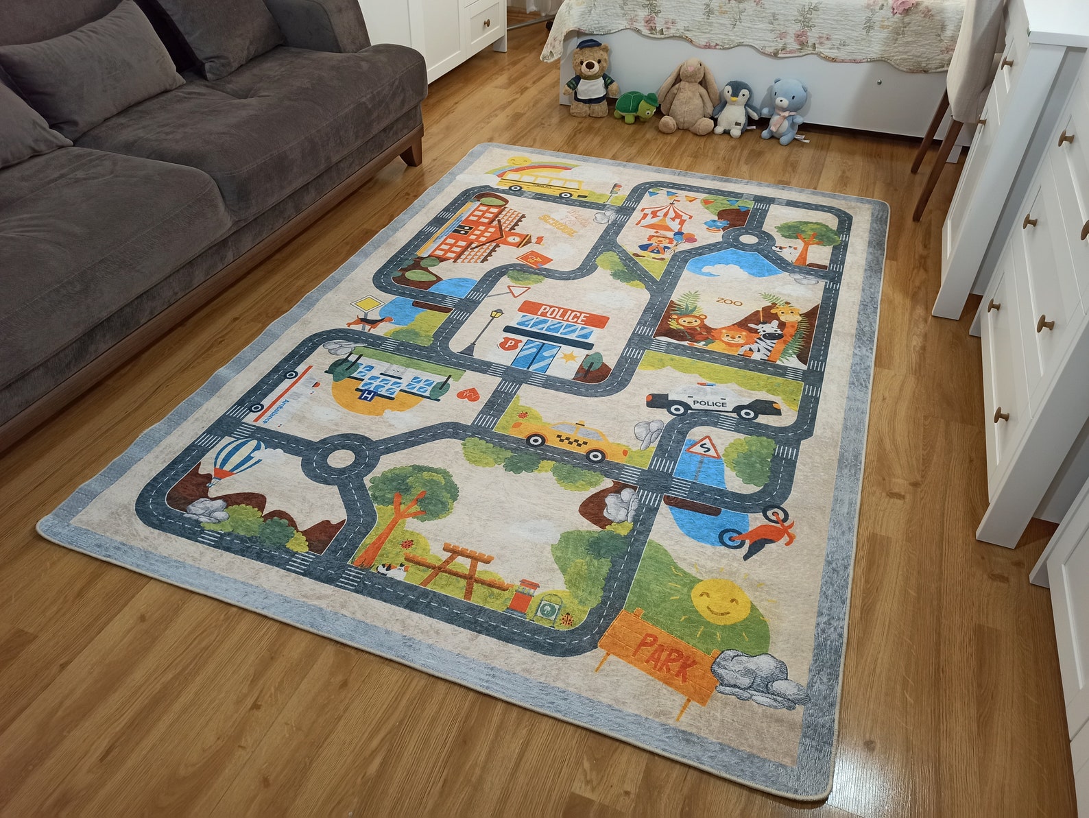 KIDS ROAD RUG Play Mat Soft Play House Car Road Rug - Etsy