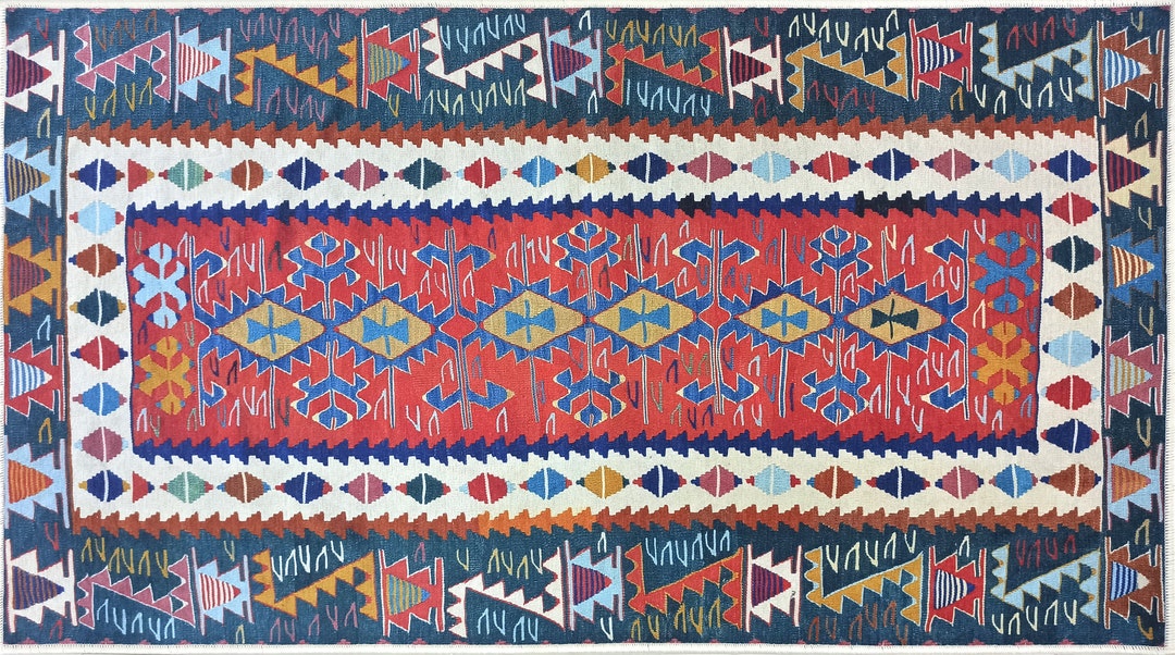 FAYE Turkish Geometric Rug, Traditional Mid-century Rug, Bohemian Rug ...