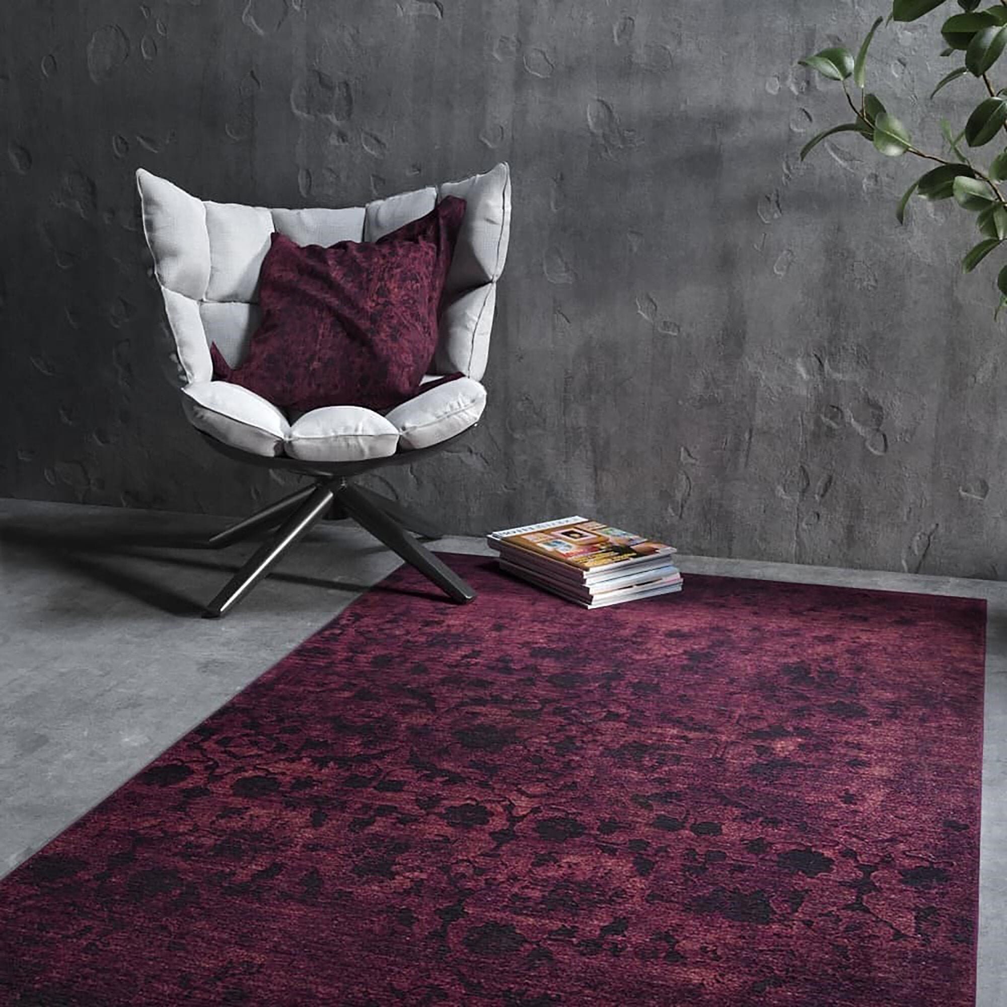 MARA Red-violet Vintage Area Rug Dark Reddish Purple - Etsy