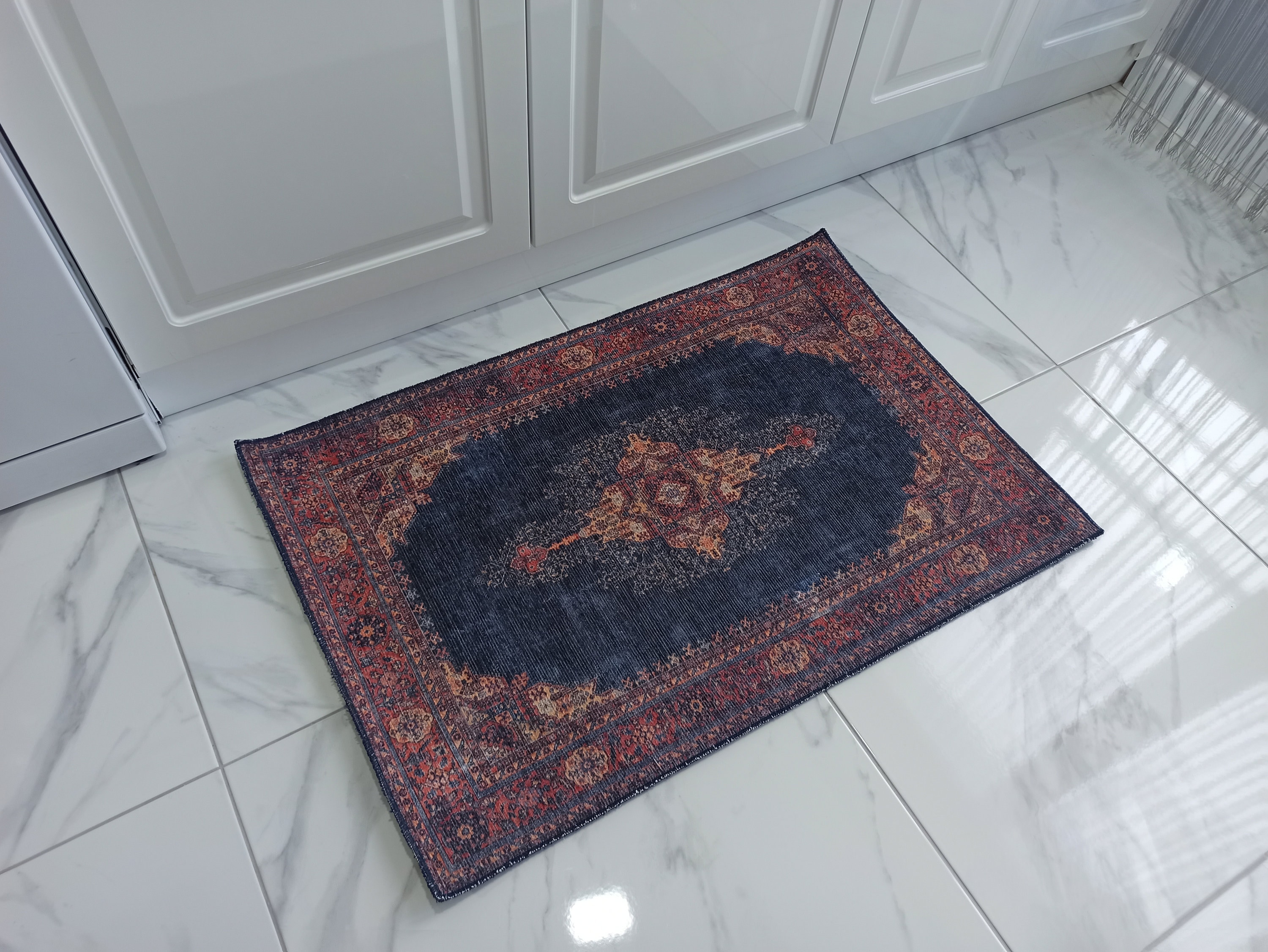 NARGAN Persian Heriz Oriental Rug Navy Blue Antique Vintage - Etsy