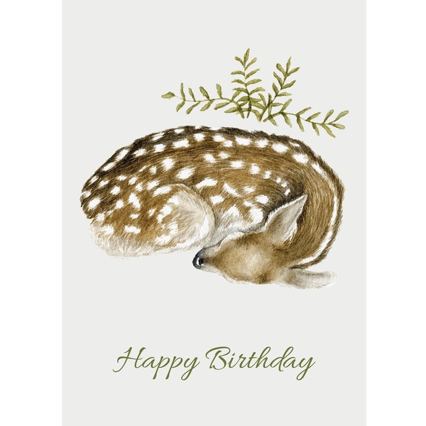 Deer Birthday Card - Etsy