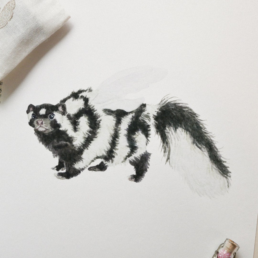 Fairy Skunk Art Print, Watercolor Skunk Painting, 5x7 8x10 - Etsy