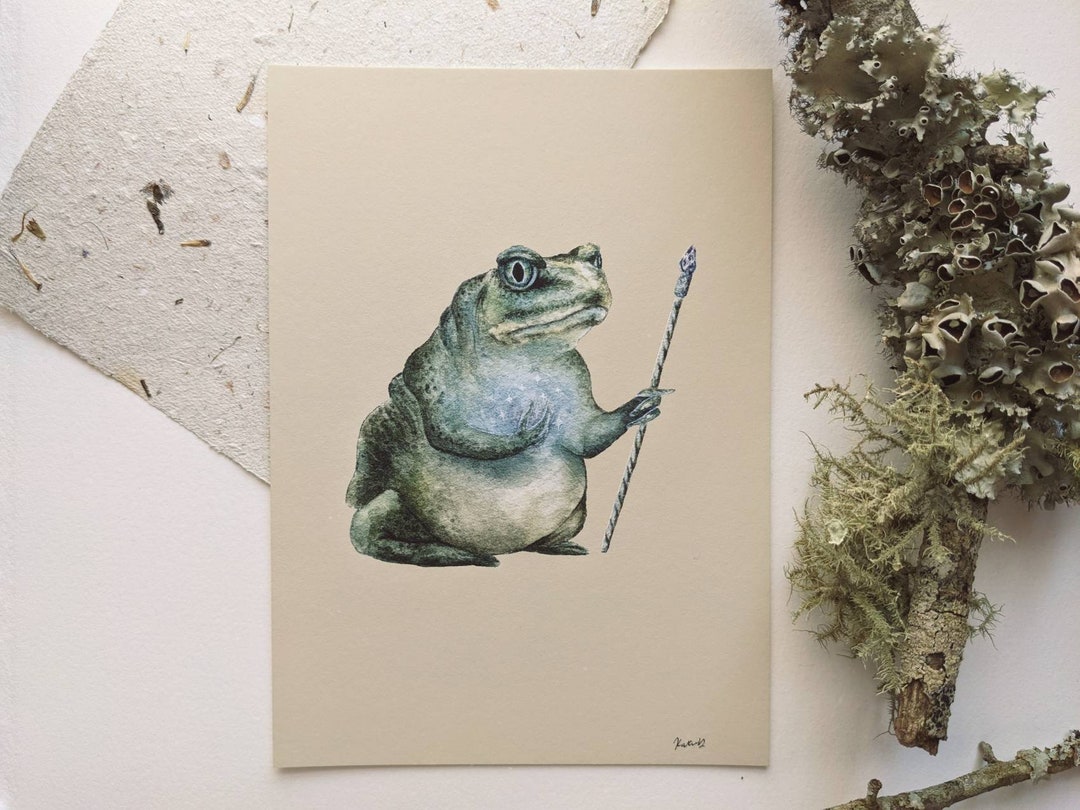 Wizard Frog Mage 5x7 Art Print | Frog Art | Watercolor Toad | D&D ...