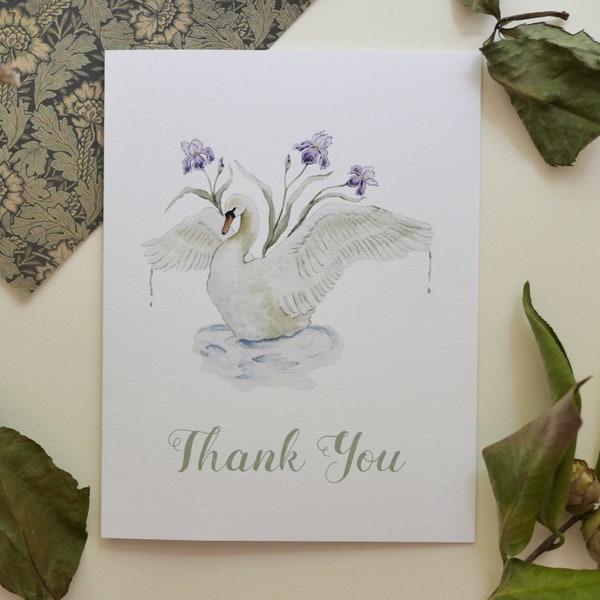 Swan Greeting Card - Etsy
