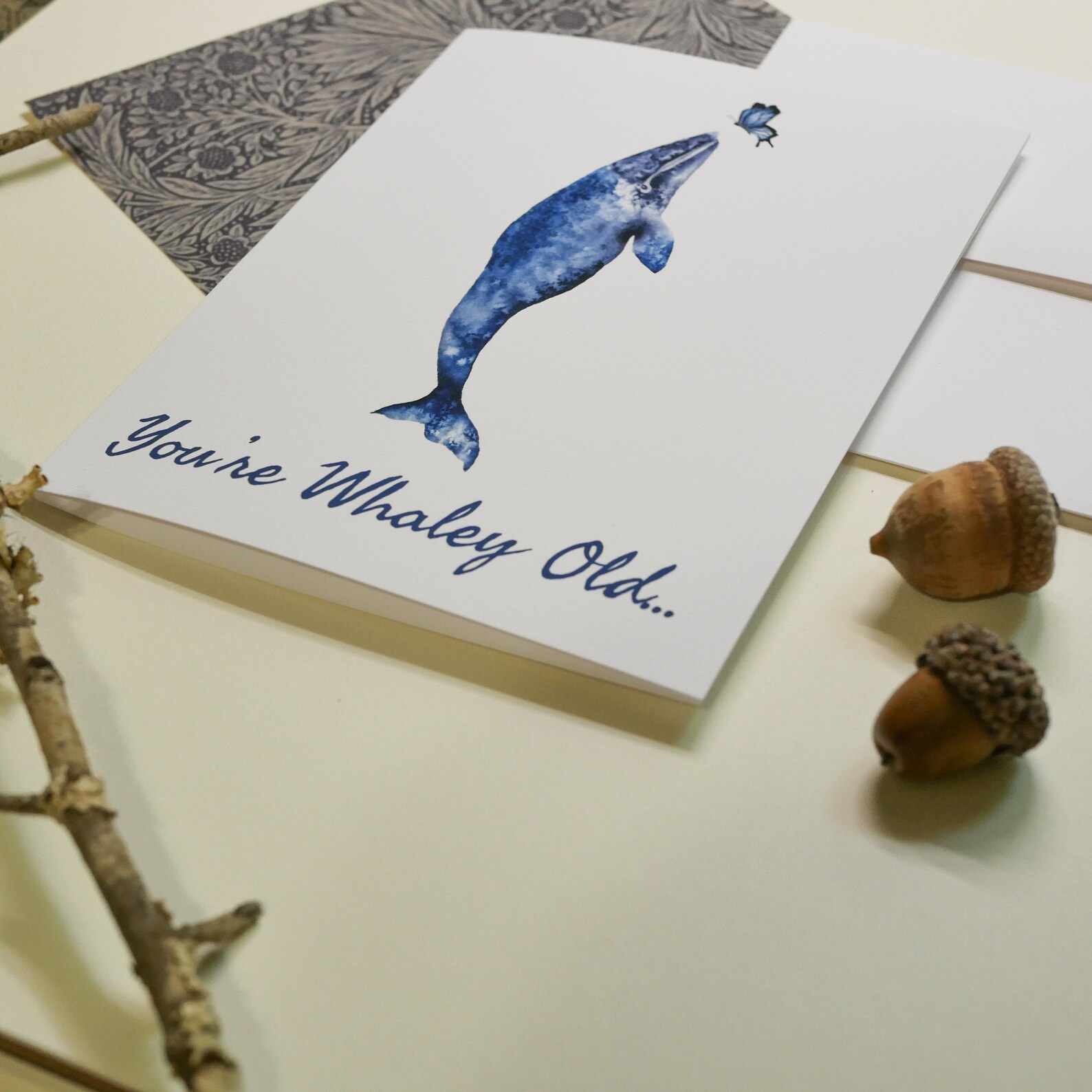 Funny Birthday Card Pun, You're Whaley Old, Whale Bday Card, Watercolor ...