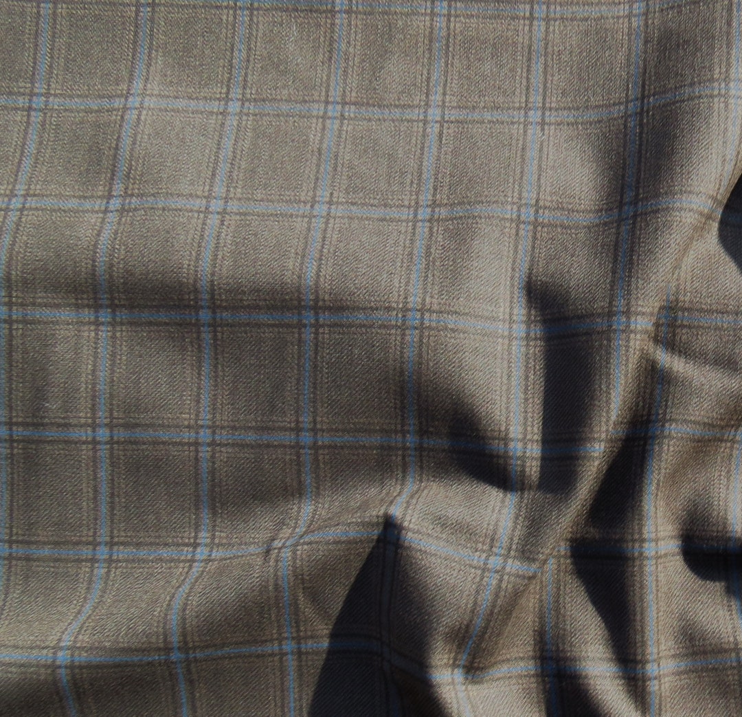 Sturdy Suit Fabric With Check in the Colors Black-brown With Blue ...