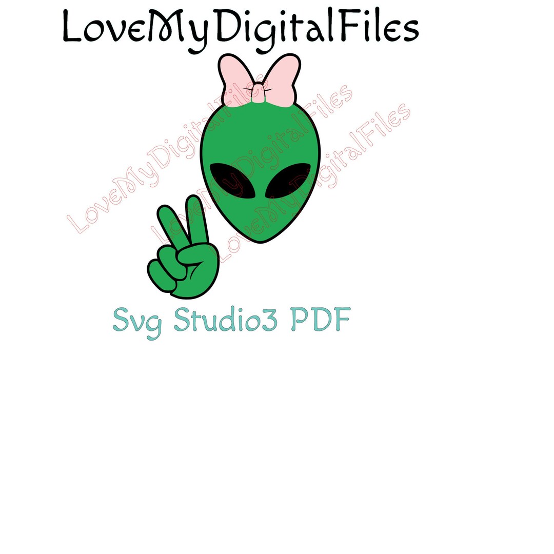 Alien Peace Girl SVG Digital Files for Cricut Cutting Machines - Etsy