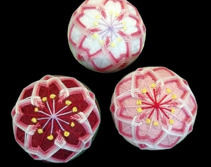 Temari Embroidery Kit for Beginners - Japanese Sakura Temari Ball ...