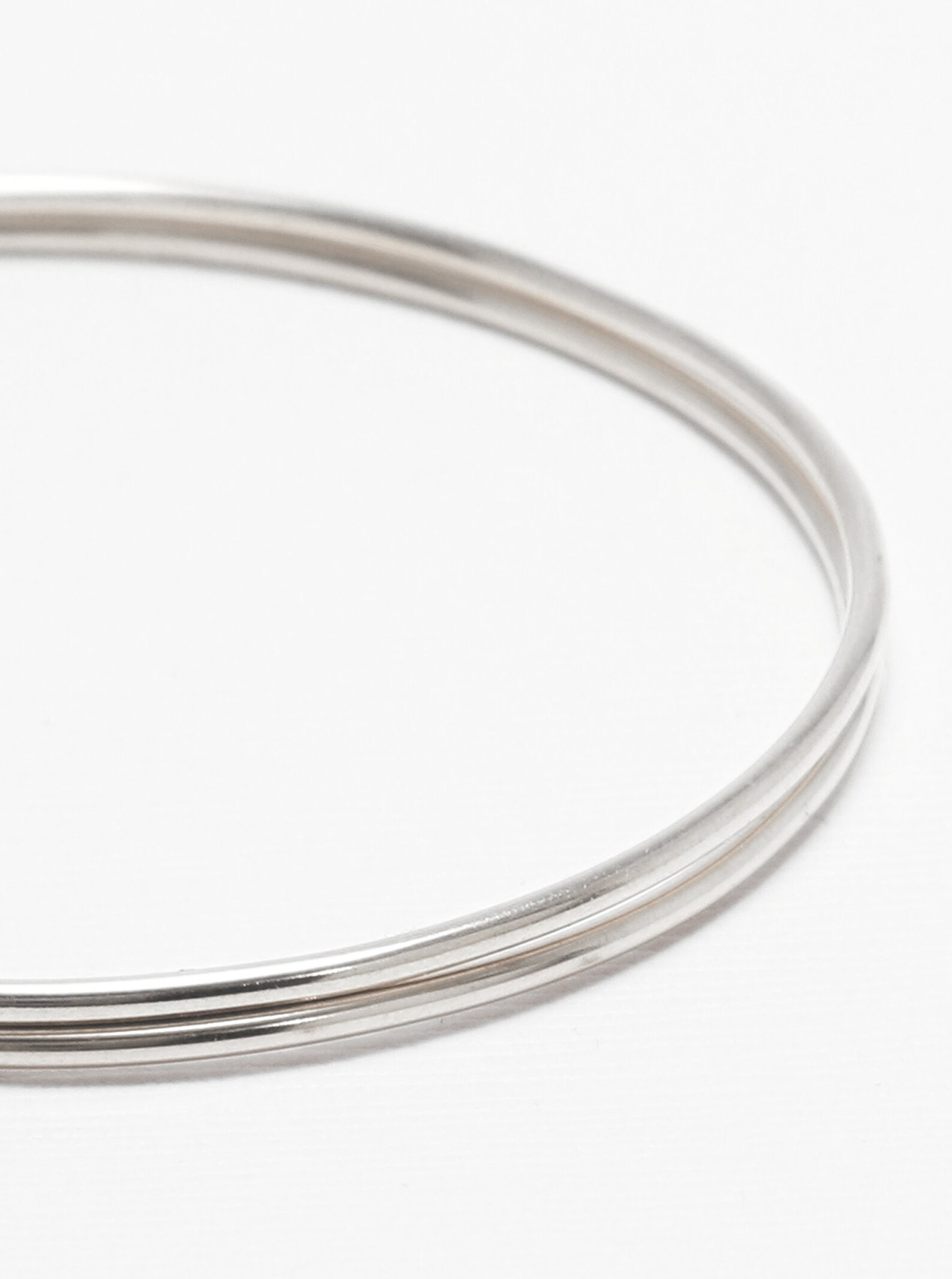 Thin Silver Bangle Bracelet Set of 2, Minimalist Bangle, Simple ...