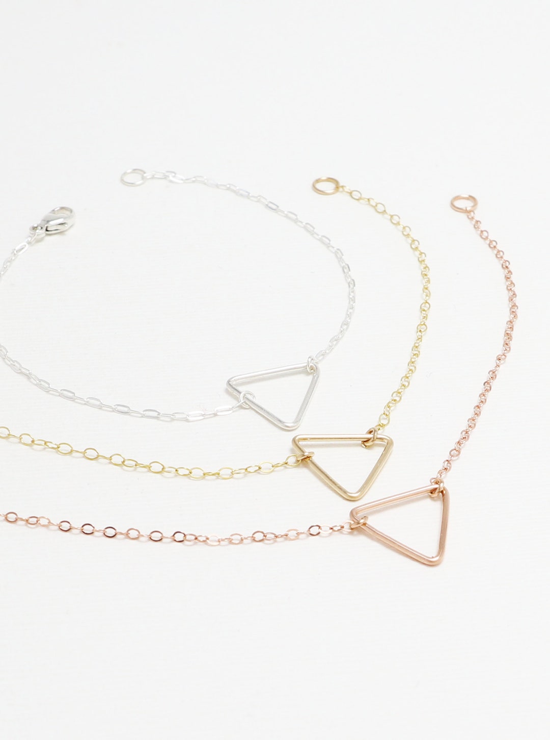 Delicate Triangle Bracelet, Minimalist Bracelet, Friendship Bracelet ...