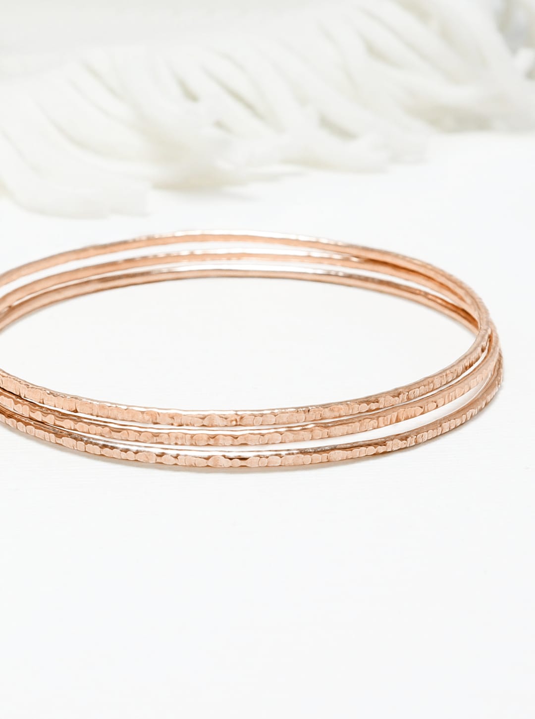 Minimalist Rose Gold Bangle Set of 3, Thin Rose Gold Filled Bangle ...