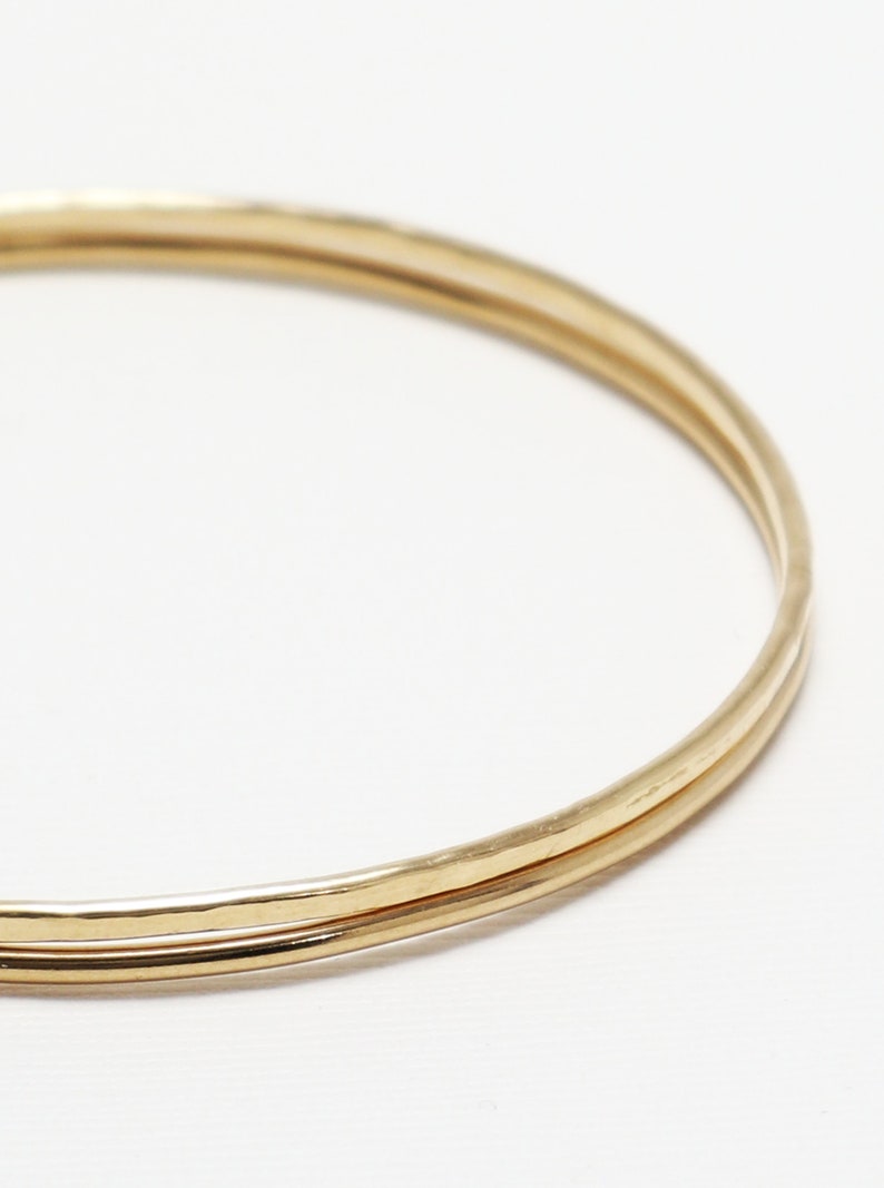 Thin Gold Bangle Bracelet Set of 2 Dainty Minimalist Bangle | Etsy