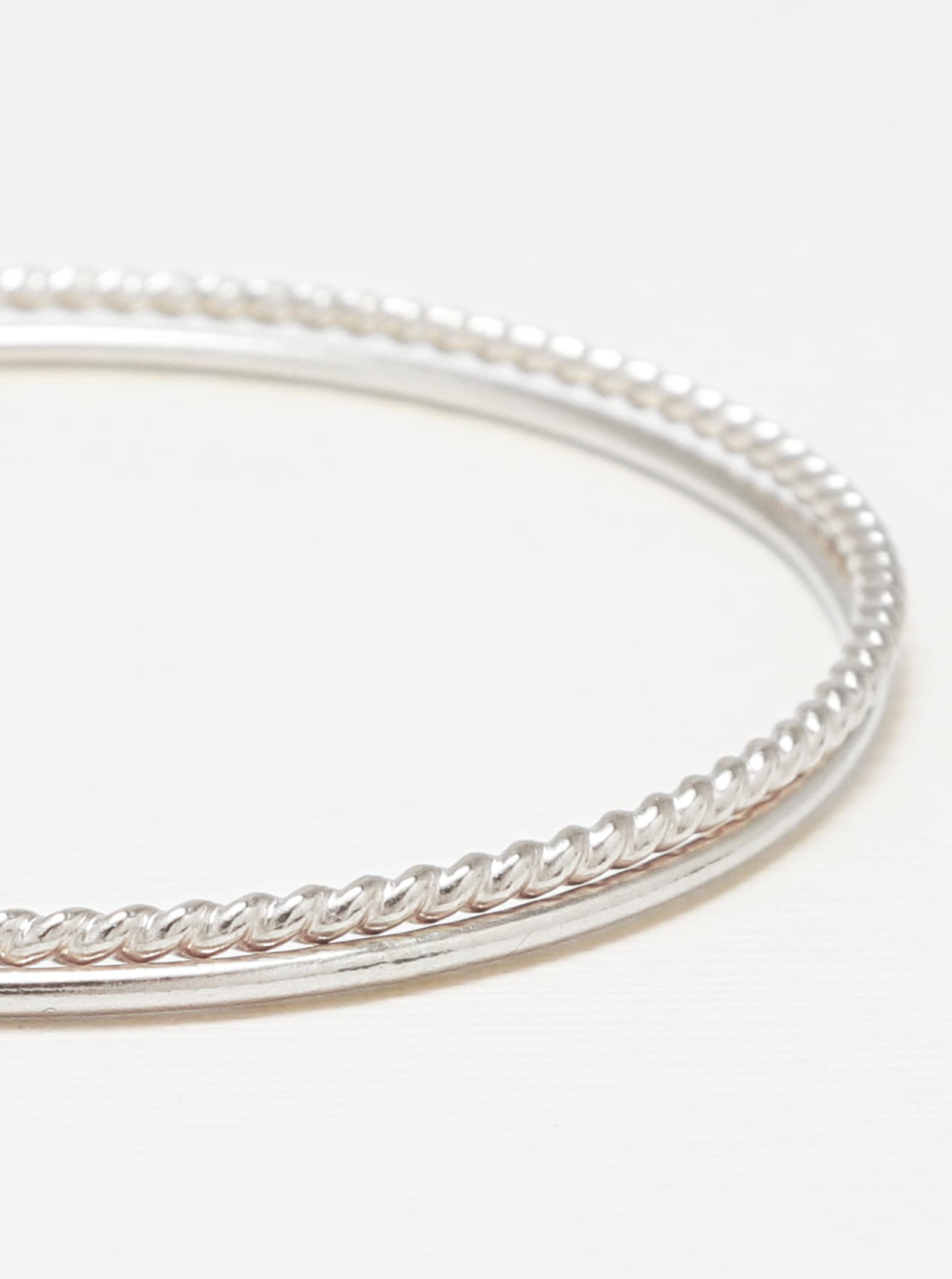 Thin Silver Bangle Bracelet Set Of 2 Minimalist Bangle | Etsy