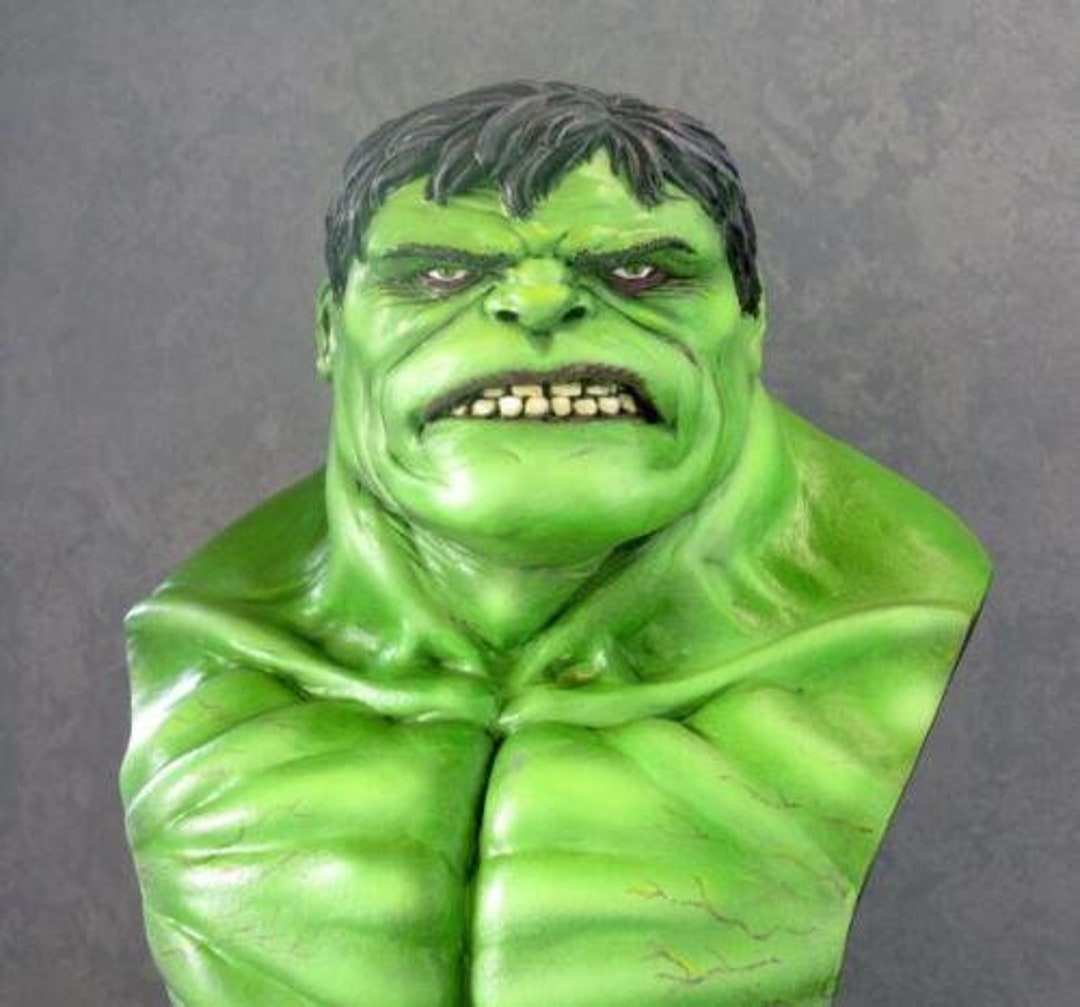 Marvel Comics Hulk Bust Pro-painted Rare Resin Unique Avenger Hero Dave ...